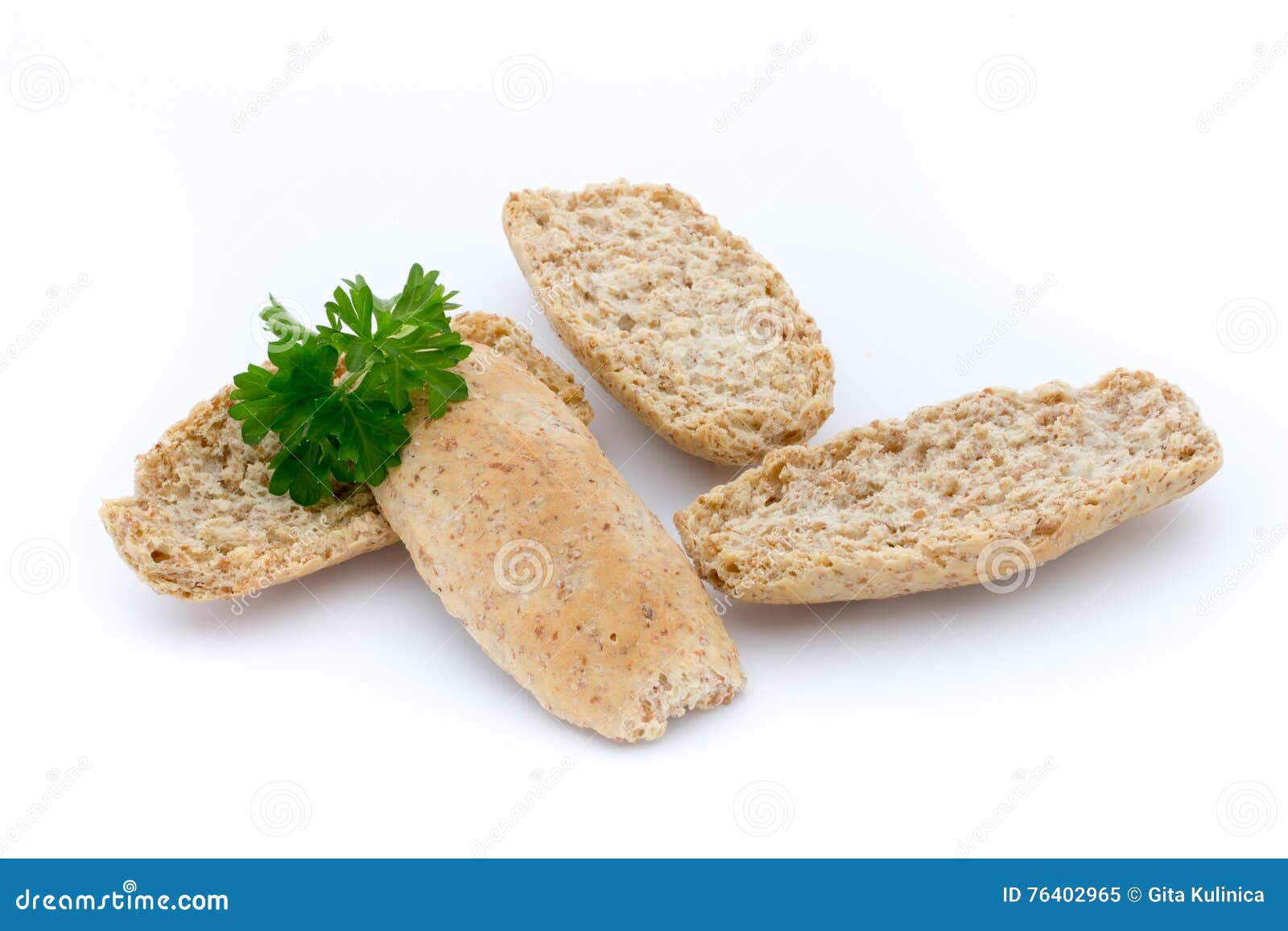 Dry Flat Bread Crisps with Herbs on a White Background. Stock Image ...