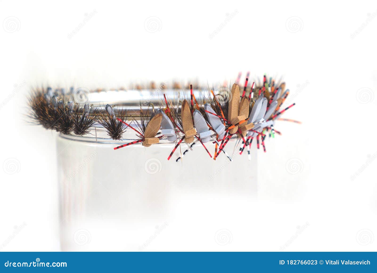 Dry Flies for Fishing on a White Background Stock Image - Image of ...
