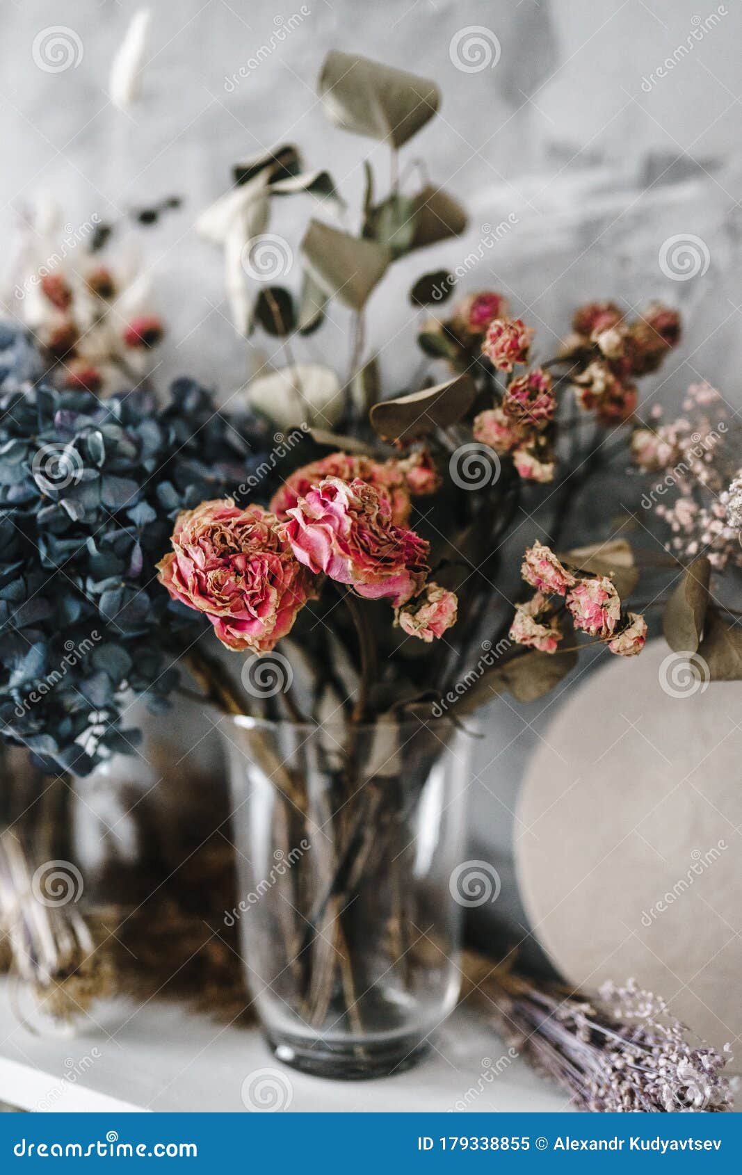 Dry Flowers in the Interior, Bouquets of Dried Flowers Stock Image ...