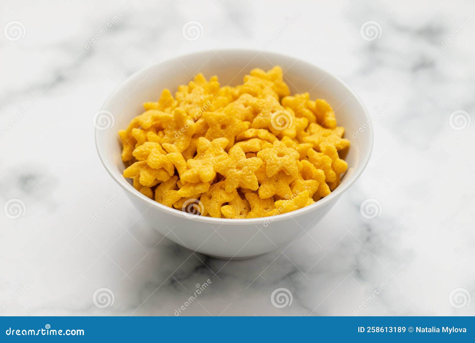 Dry Fresh Corn Stars in White Bowl on Ceramic Stock Image - Image of ...