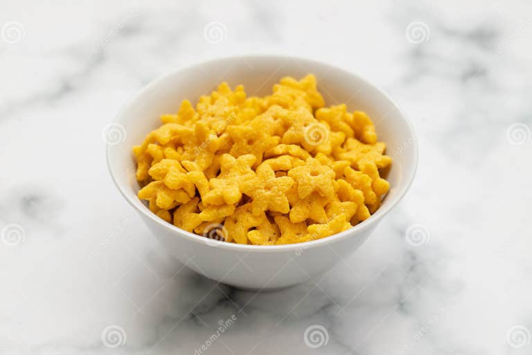 Dry Fresh Corn Stars in White Bowl on Ceramic Stock Image - Image of ...