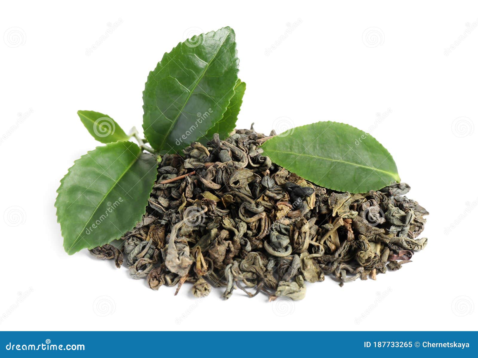 Dry and Fresh Tea Leaves Isolated Stock Image - Image of nature, herbal ...