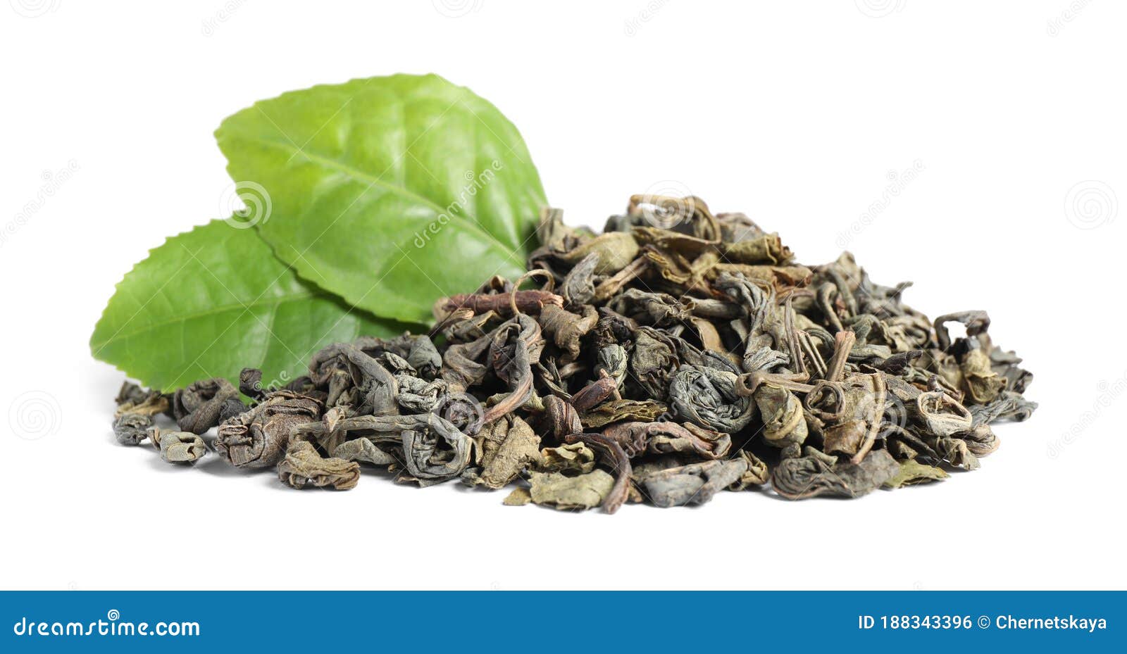 Dry and Fresh Tea Leaves Isolated Stock Photo - Image of culture ...
