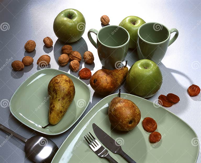 Dry Fruits and Table Setting Stock Image - Image of breakfast, plate ...