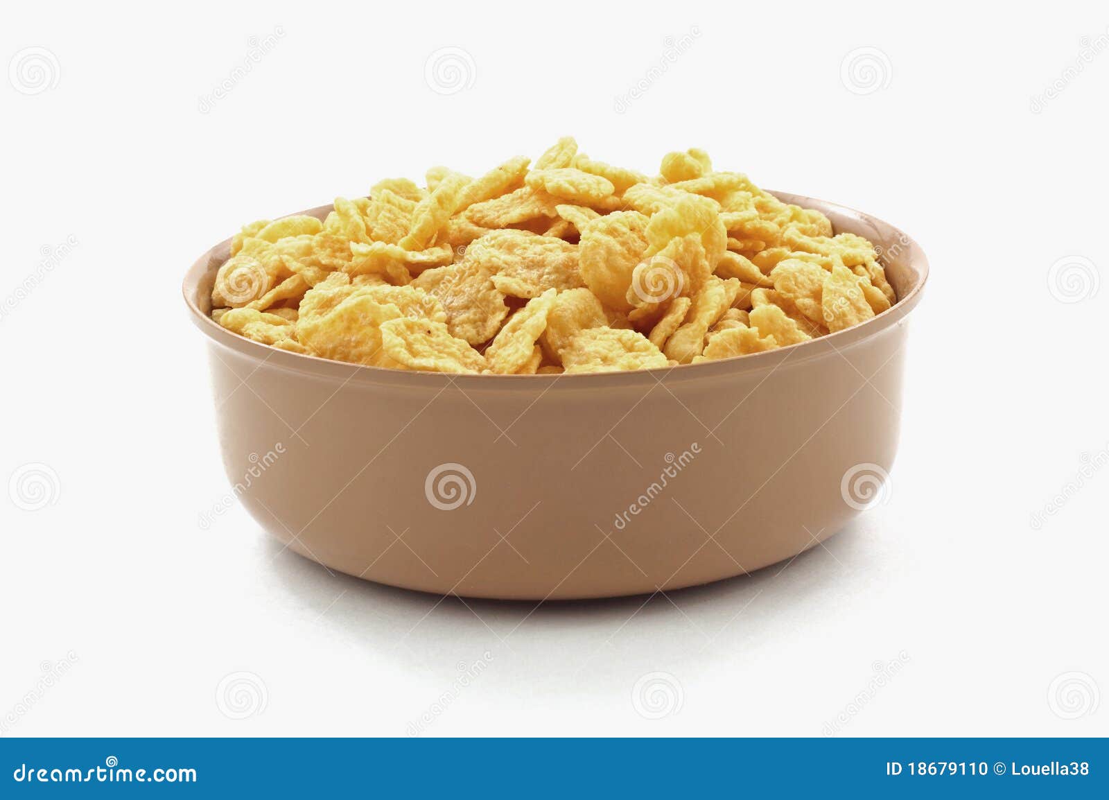 Dry Generic Corn Flakes in Bowl Stock Photo - Image of serving ...
