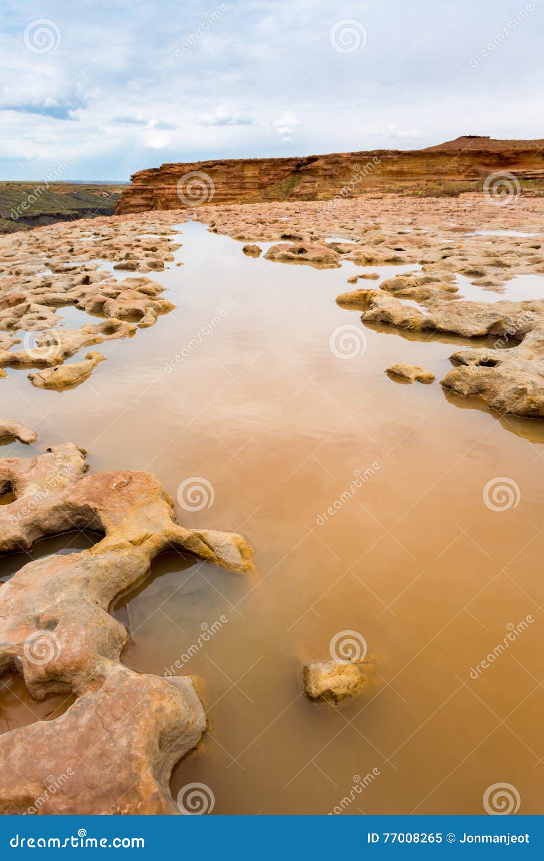 Dry Grand Falls Arizona stock image. Image of scenic - 77008265