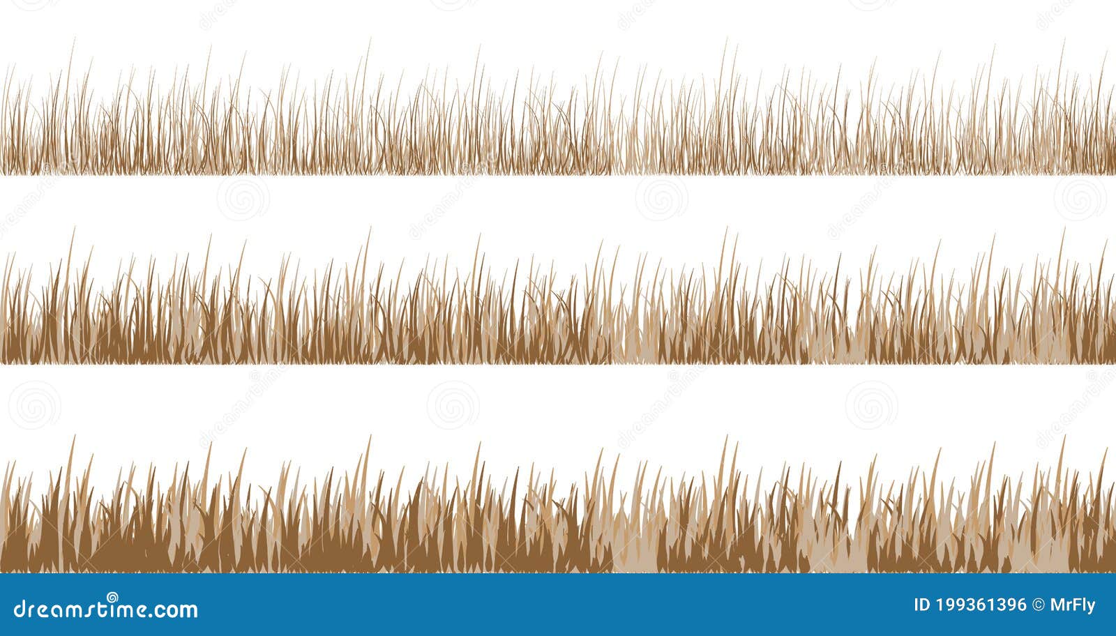 Dry Grass Pattern Collection, Edittable Vector Illustration Stock ...