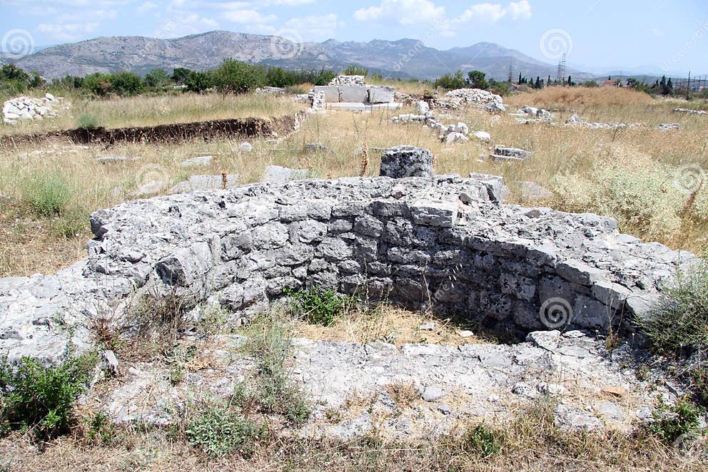 Dry grass and ruins stock image. Image of building, podgorica - 26434197