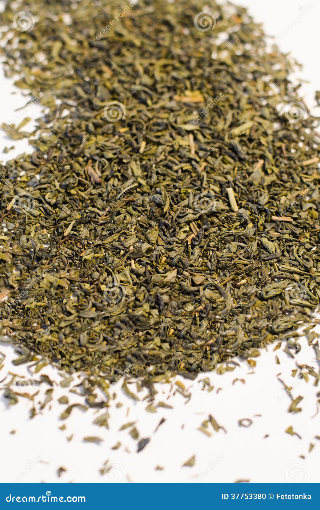 Dry green tea leaves stock photo. Image of dietary, white - 37753380