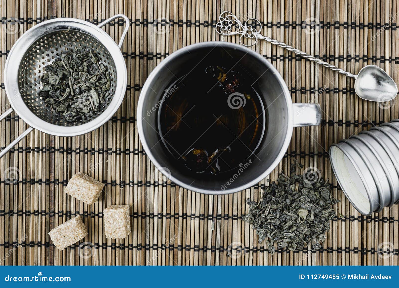 Dry Green Tea. Objects for Tea Stock Image - Image of closeup, drink ...