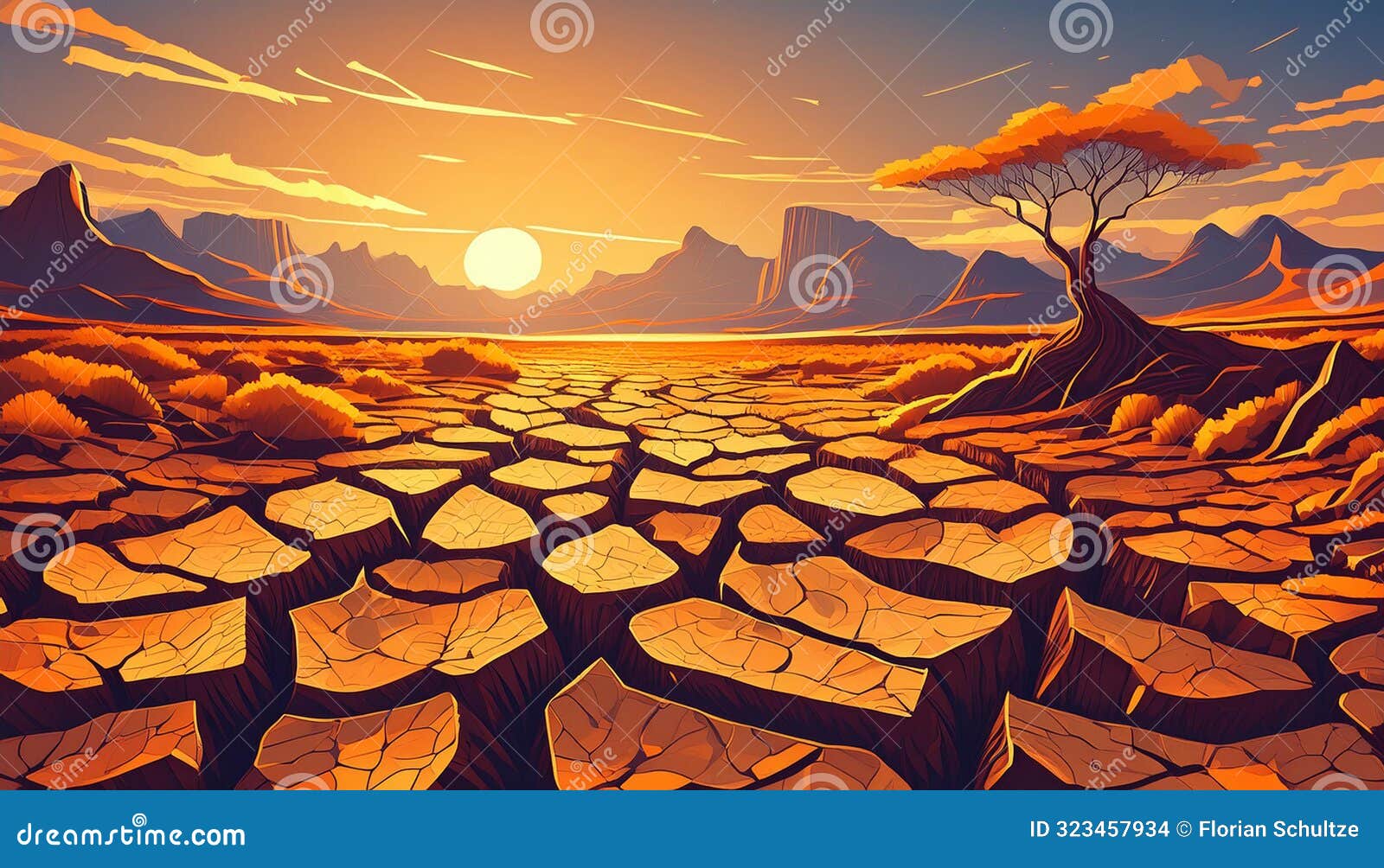 Dry Ground, Cracked Ground Affected by El Nino Phenomenon Stock ...