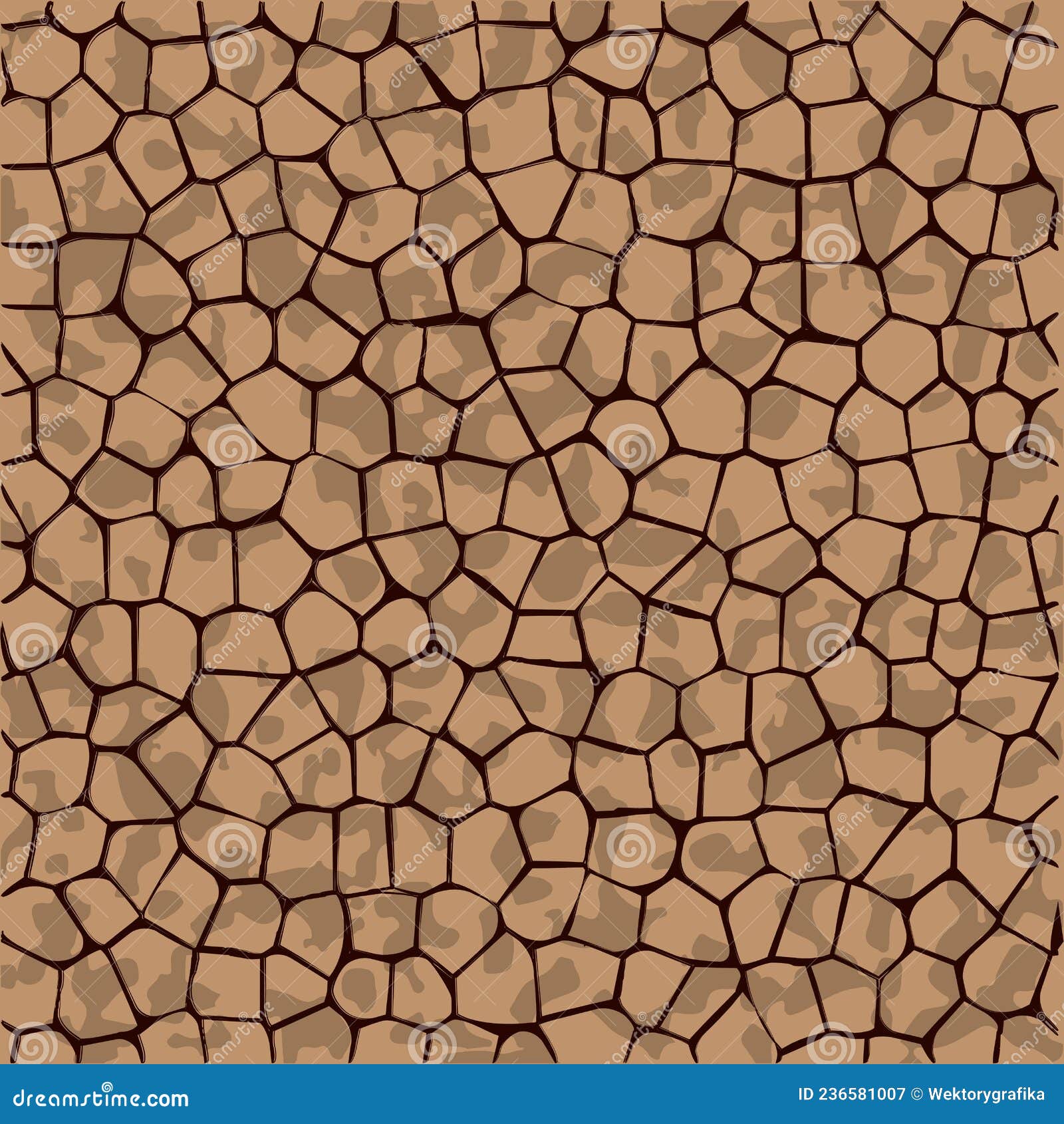Dry Ground Parched Soil, Cracked Earth Texture. Vector Pattern with ...