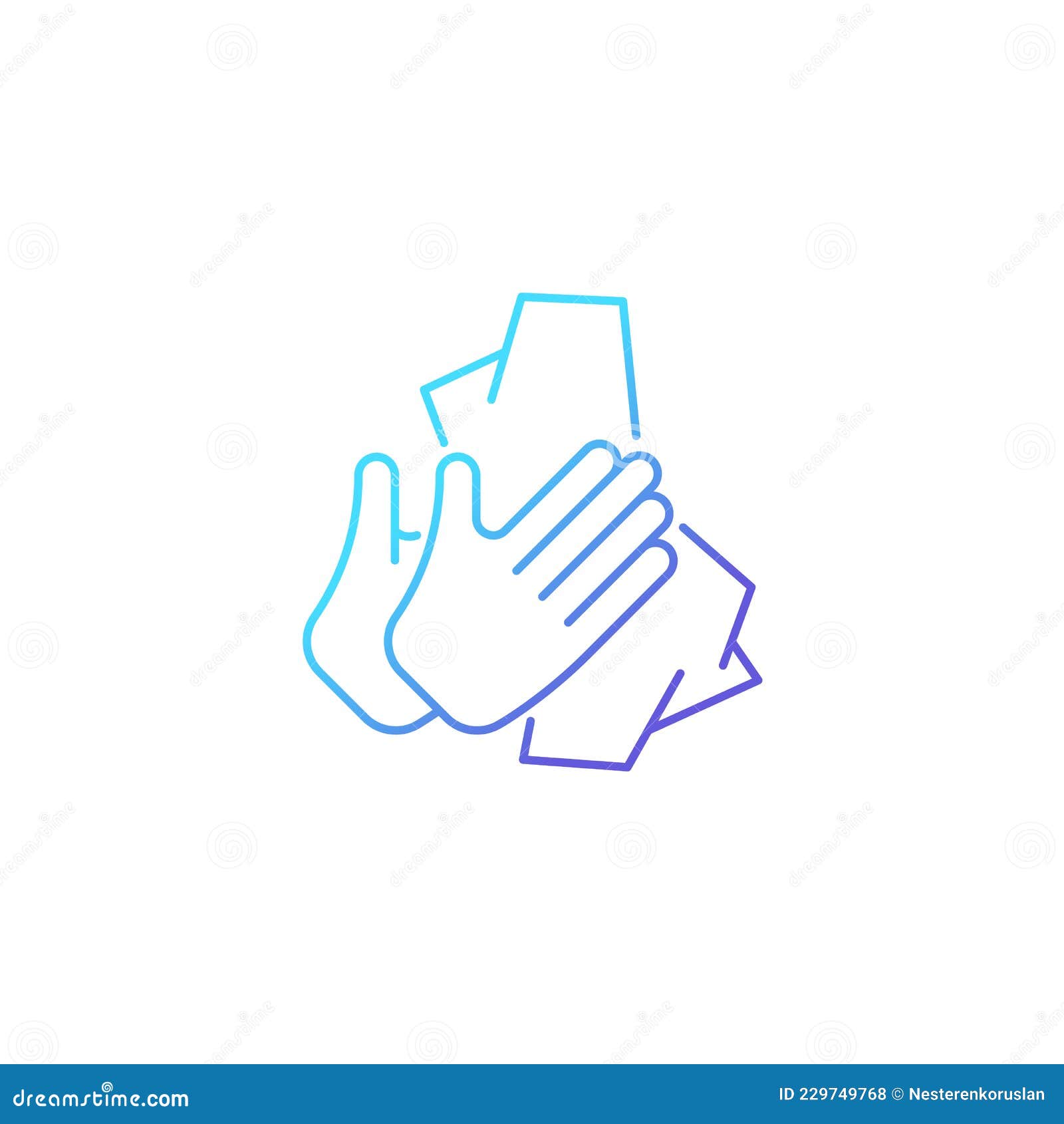 Dry Hands with Tissue Gradient Linear Vector Icon Stock Vector ...