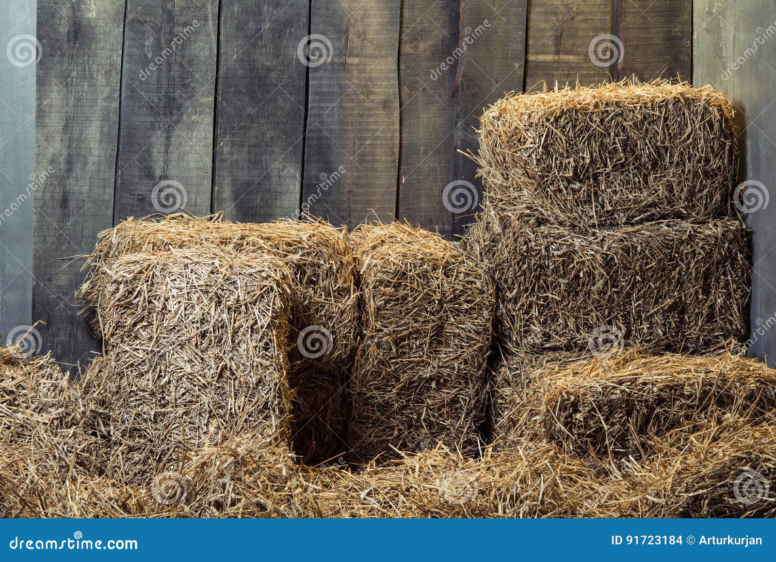 Dry hay stacks stock photo. Image of feed, rural, architecture - 91723184