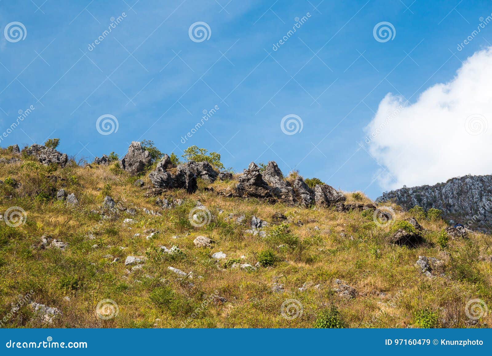 Dry hill with clear sky stock image. Image of background - 97160479