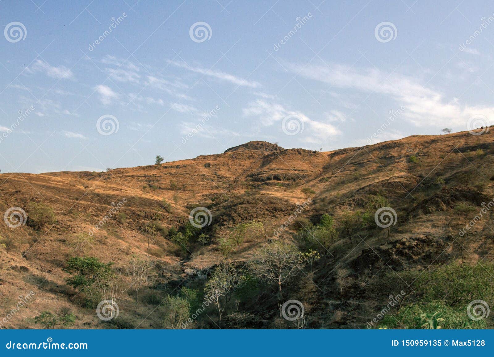 Dry Hills and Fields in the Area of the Deccan Plateau Stock Image ...