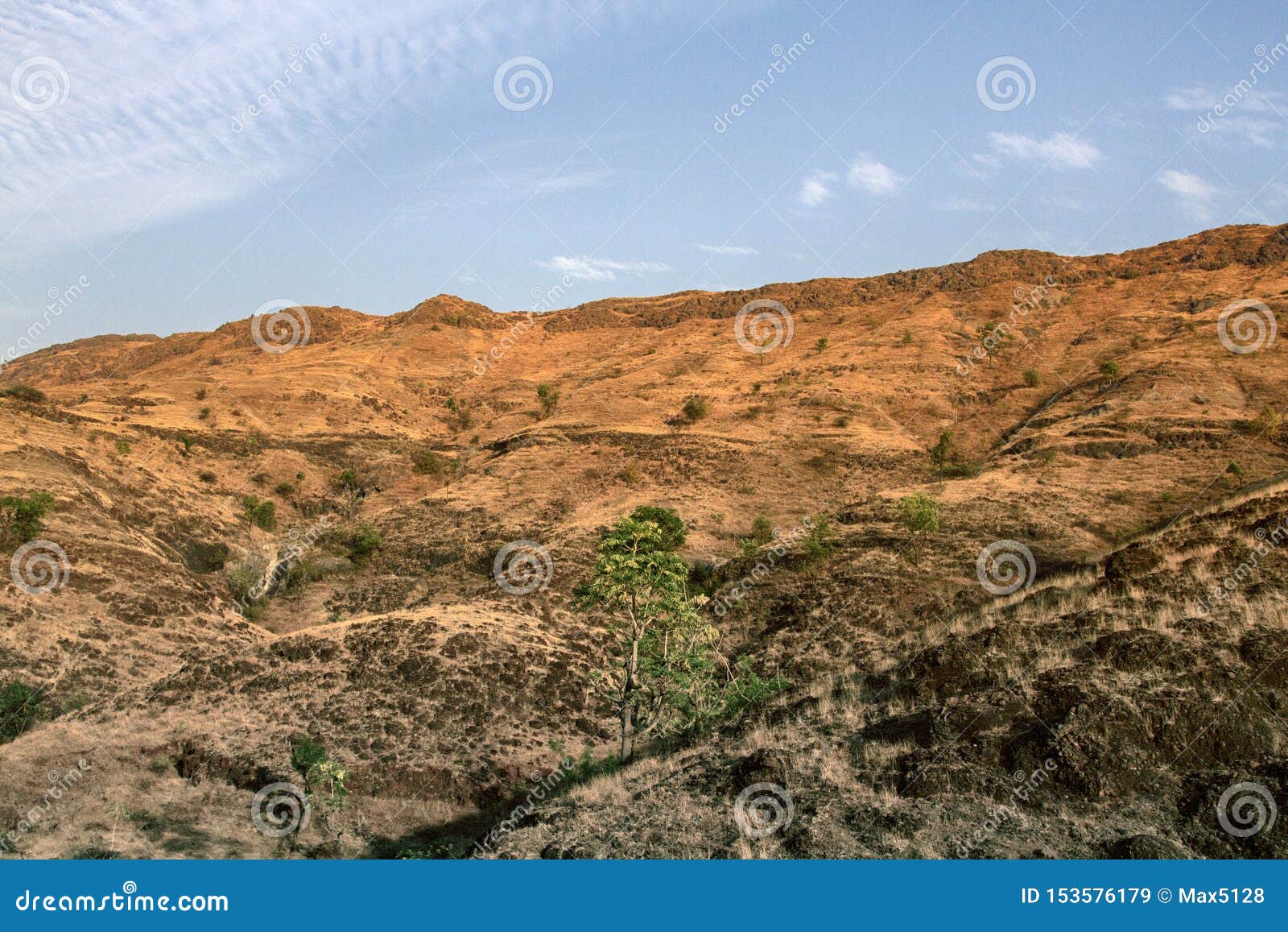 Dry Hills and Fields in the Area of the Deccan Plateau Stock Image ...
