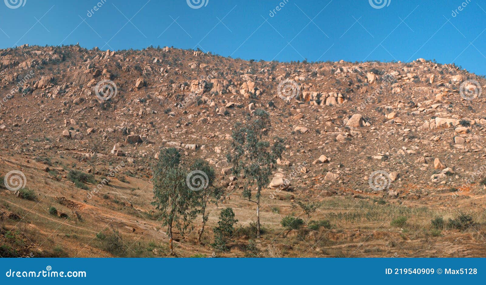 Dry Hills and Fields in the Area of the Deccan Plateau Stock Image ...