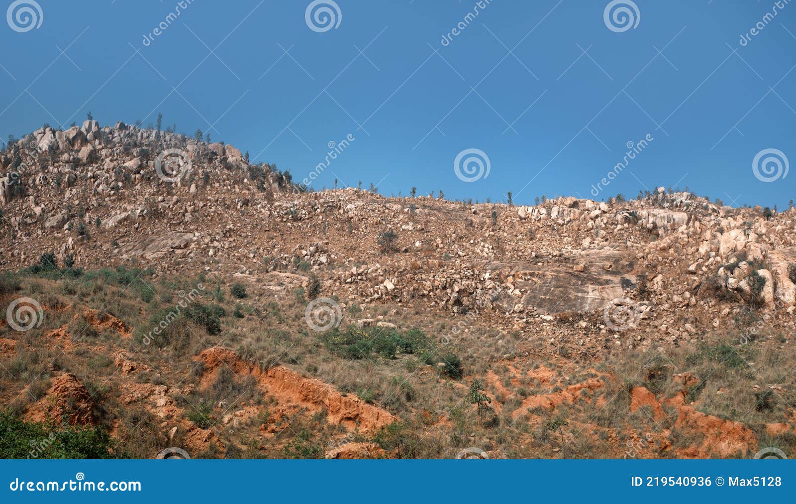 Dry Hills and Fields in the Area of the Deccan Plateau Stock Photo ...