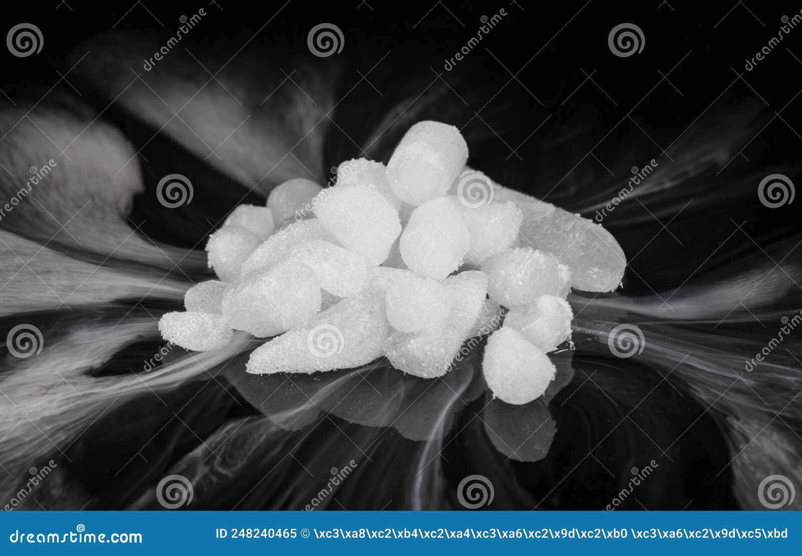 Dry Ice on a Black Background Stock Image - Image of monochrome, drug ...