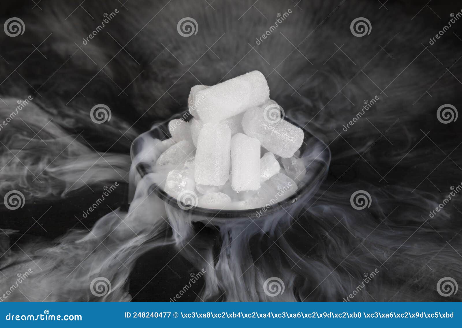 Dry Ice on a Black Background Stock Image - Image of drink, baking ...