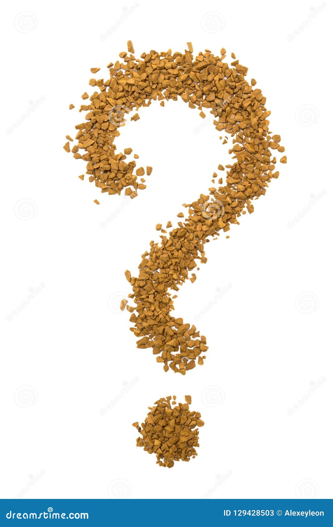 Dry Instant Coffee Granules In The Shape Of A Question Mark - Brown ...