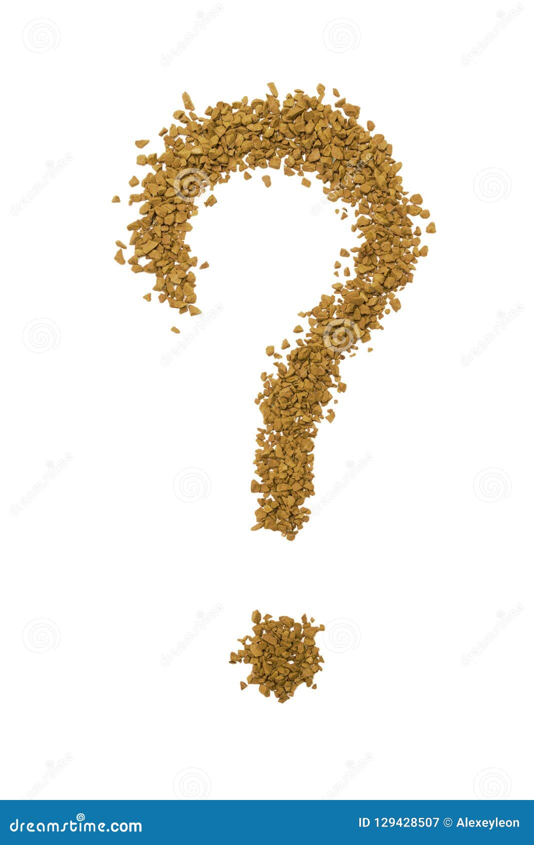 Dry Instant Coffee Granules In The Shape Of A Question Mark - Brown ...