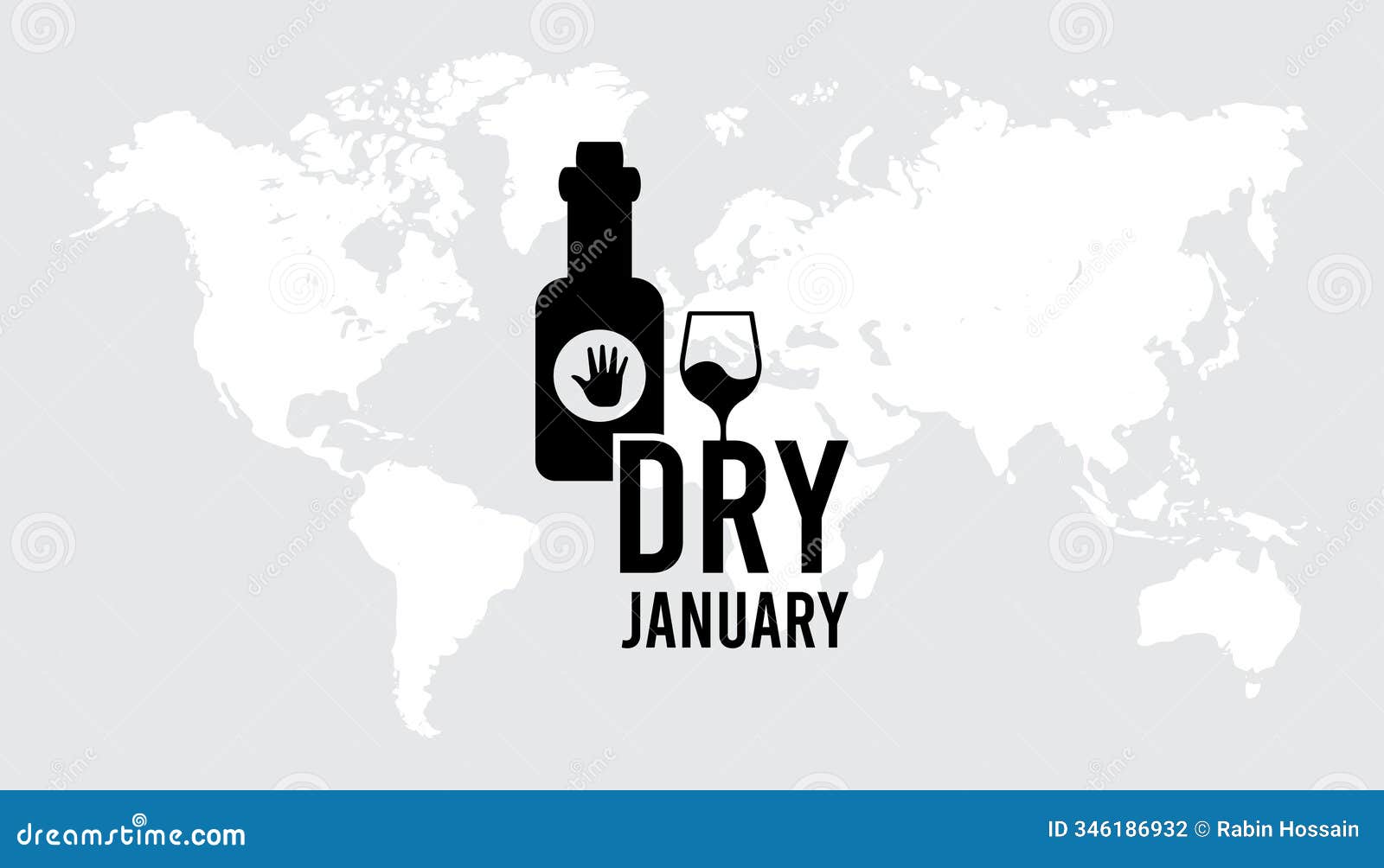 Dry January. Alcohol-free Challenge for One Month Stock Illustration ...
