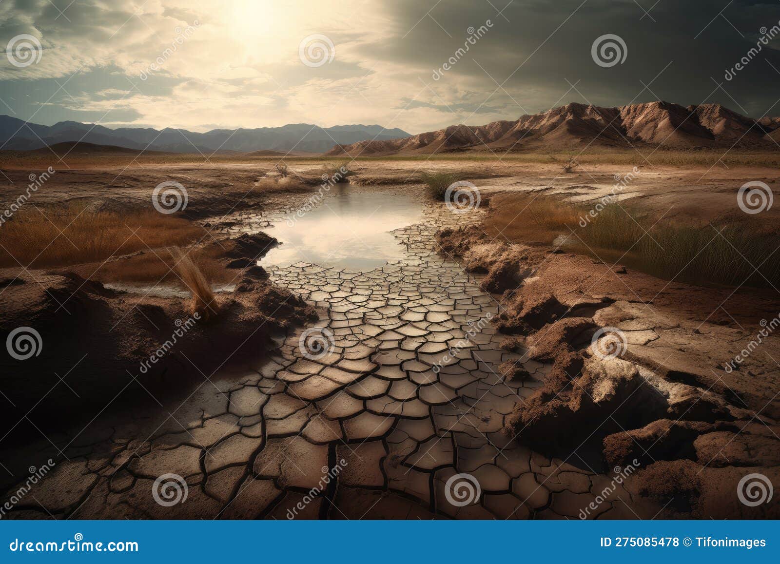 Dry lake stock illustration. Illustration of cracked - 275085478
