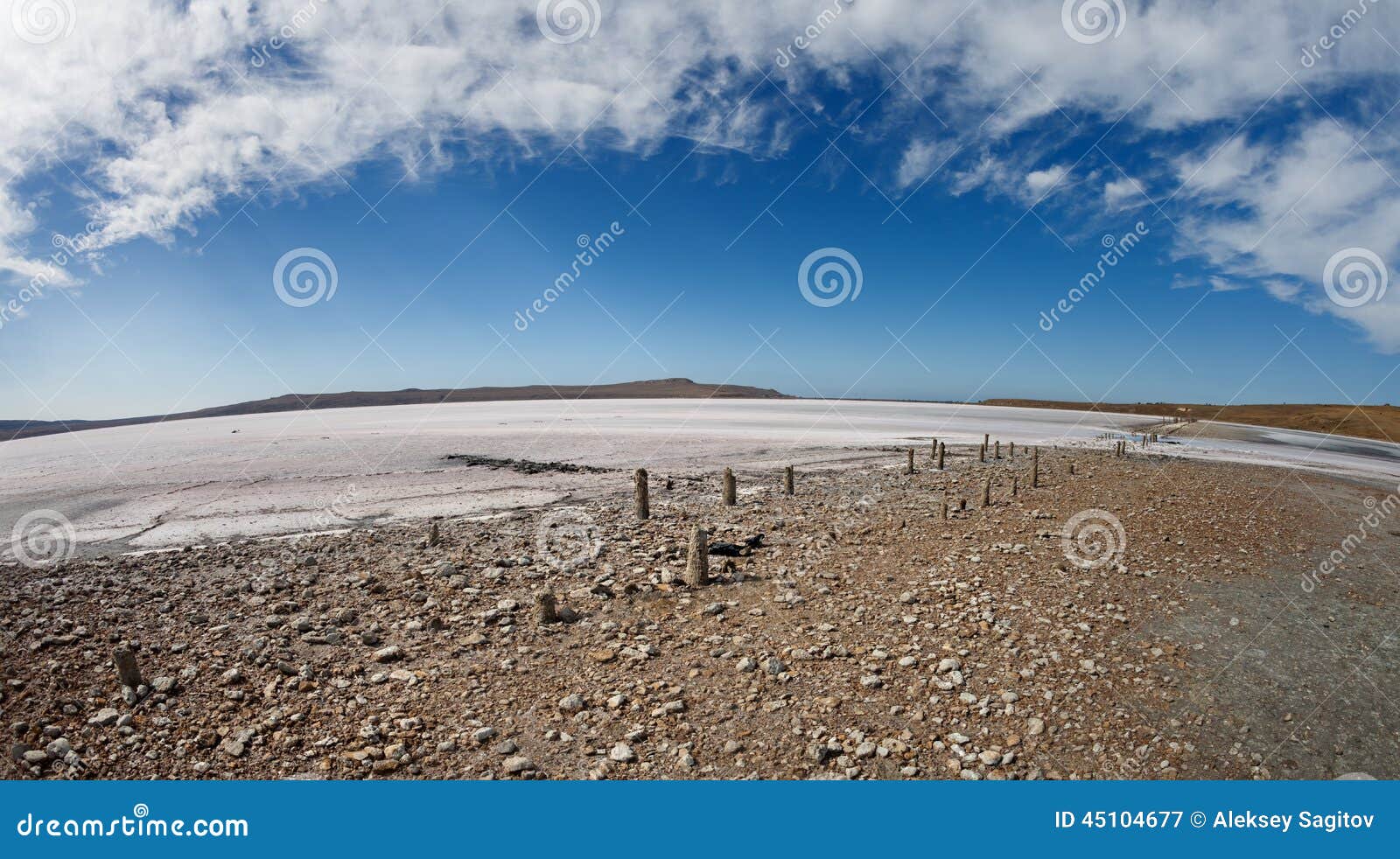 Dry lake under blue sky stock image. Image of scenic - 45104677