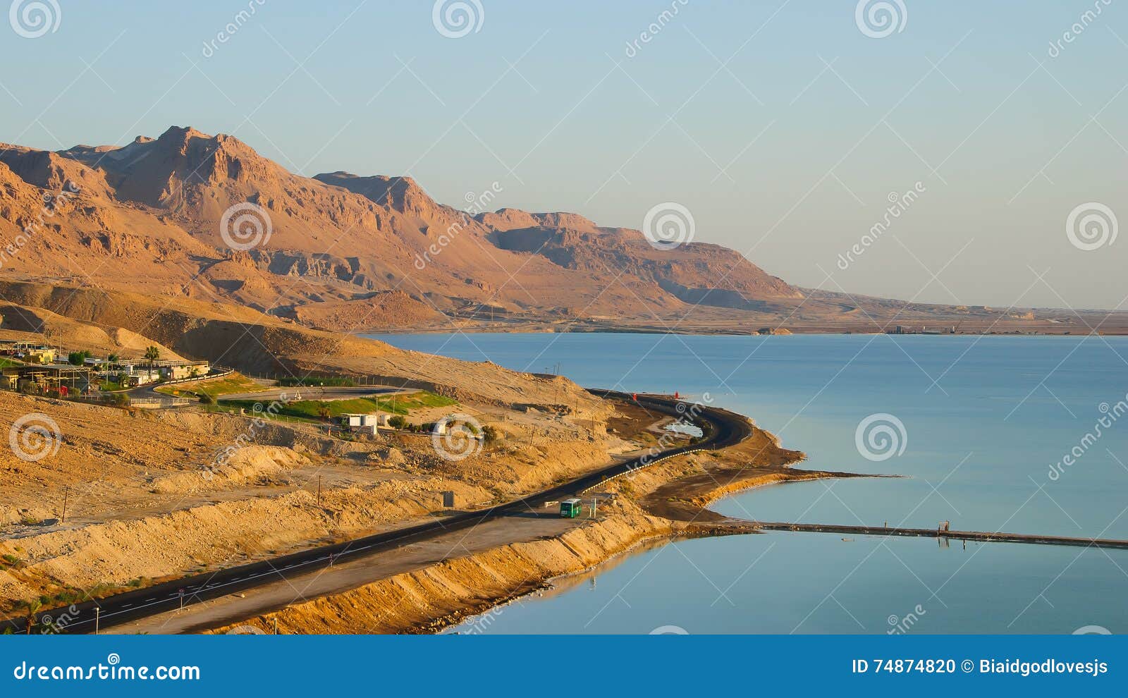 The Dry Land and the Dead Sea Stock Photo - Image of dead, morning ...