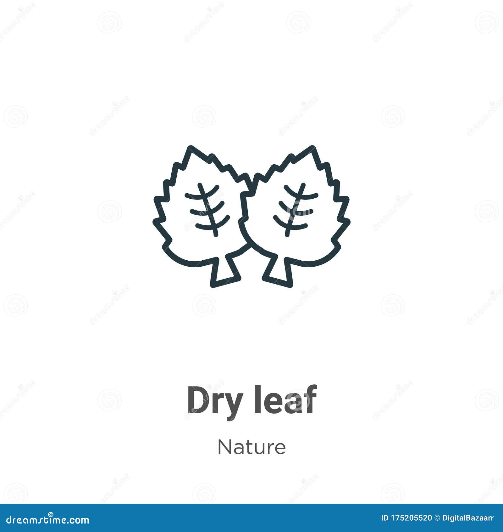 Dry Leaf Outline Vector Icon. Thin Line Black Dry Leaf Icon, Flat ...