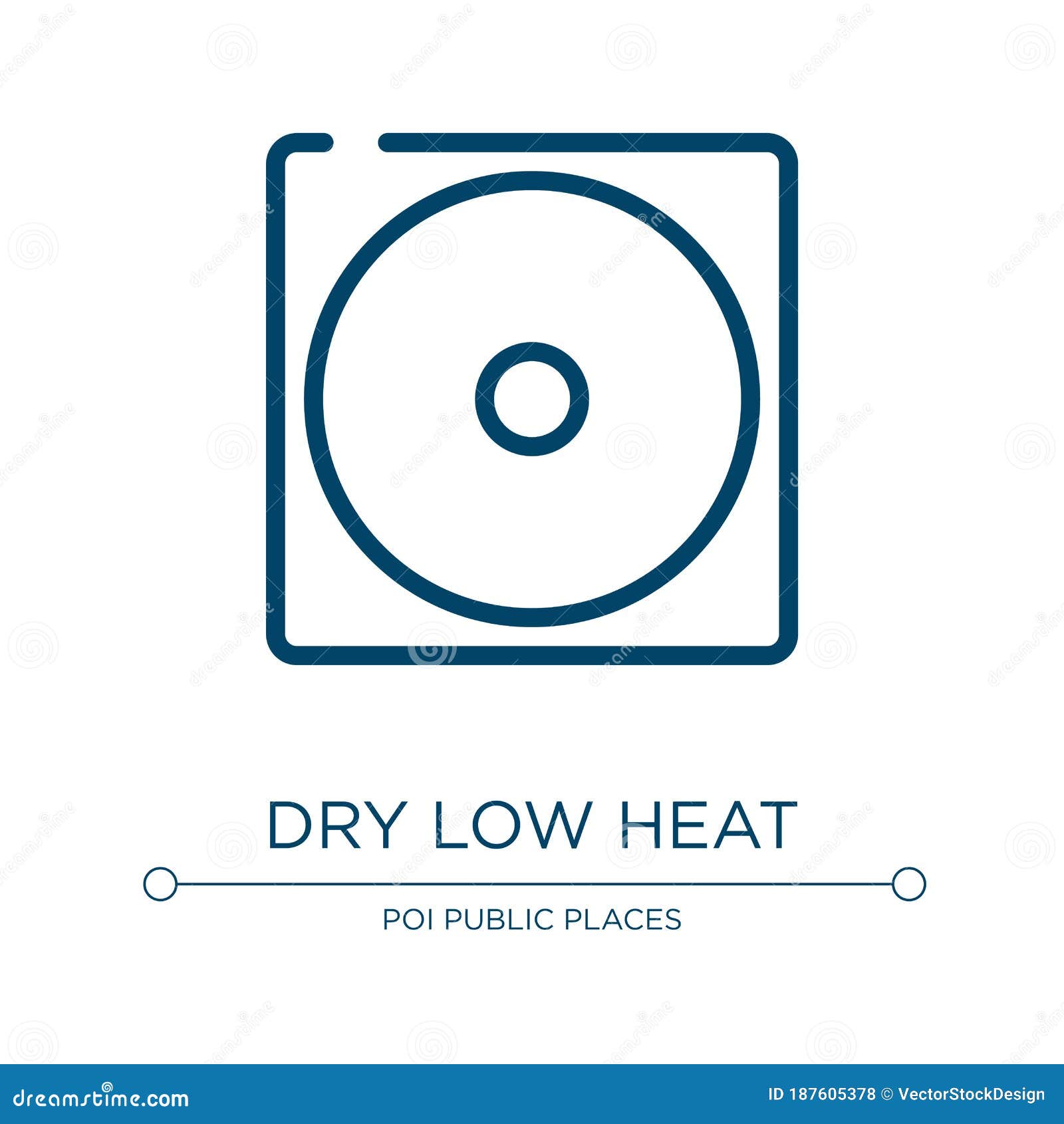Dry Low Heat Icon. Linear Vector Illustration from Laundry Instructions ...