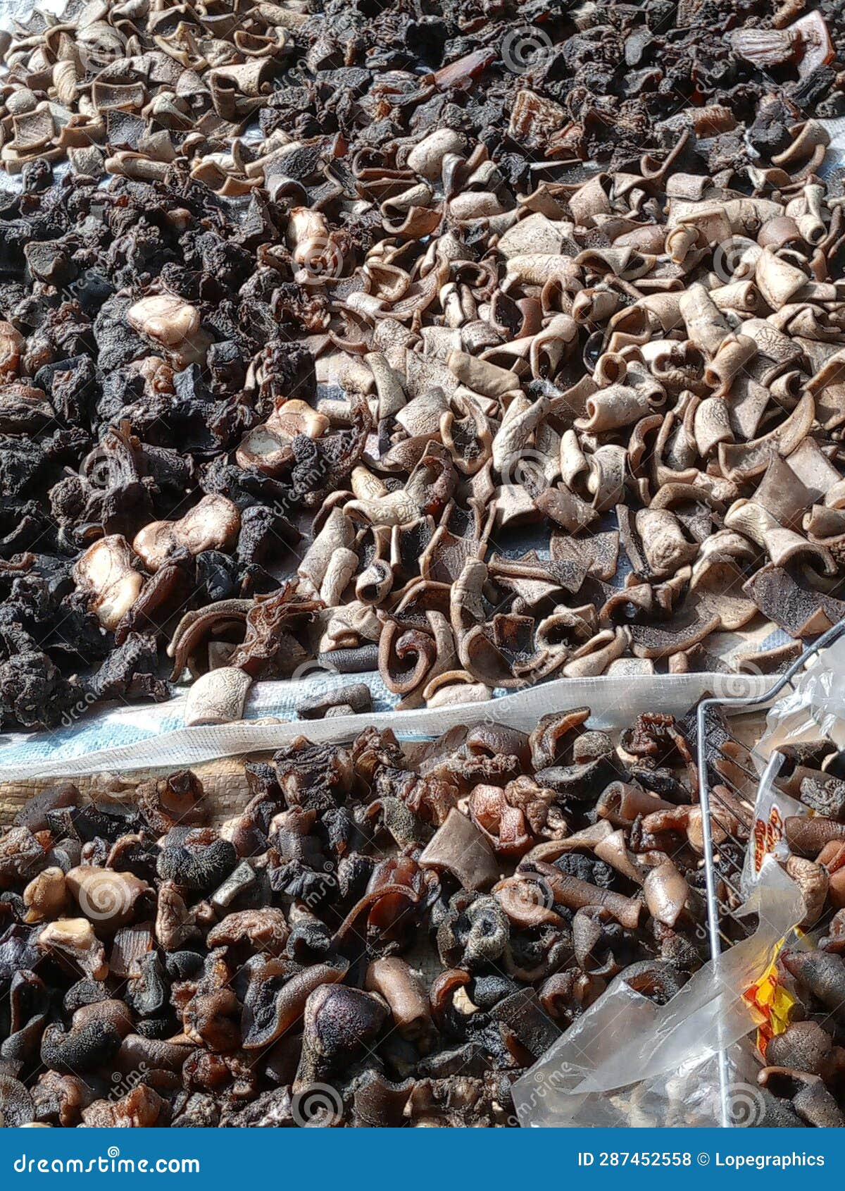 Dry Meat and Bokoto and Dry Cow Meat and Ponmo Stock Photo - Image of ...