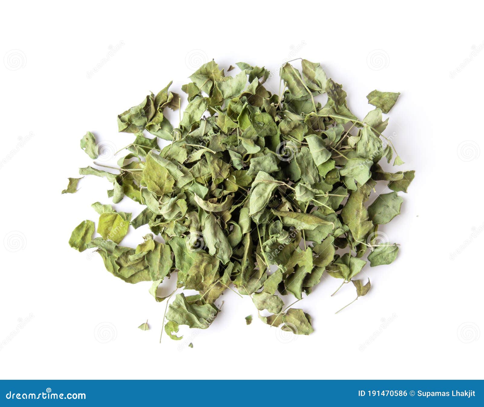 Dry Moringa Leaves on White Background Stock Photo - Image of calcium ...