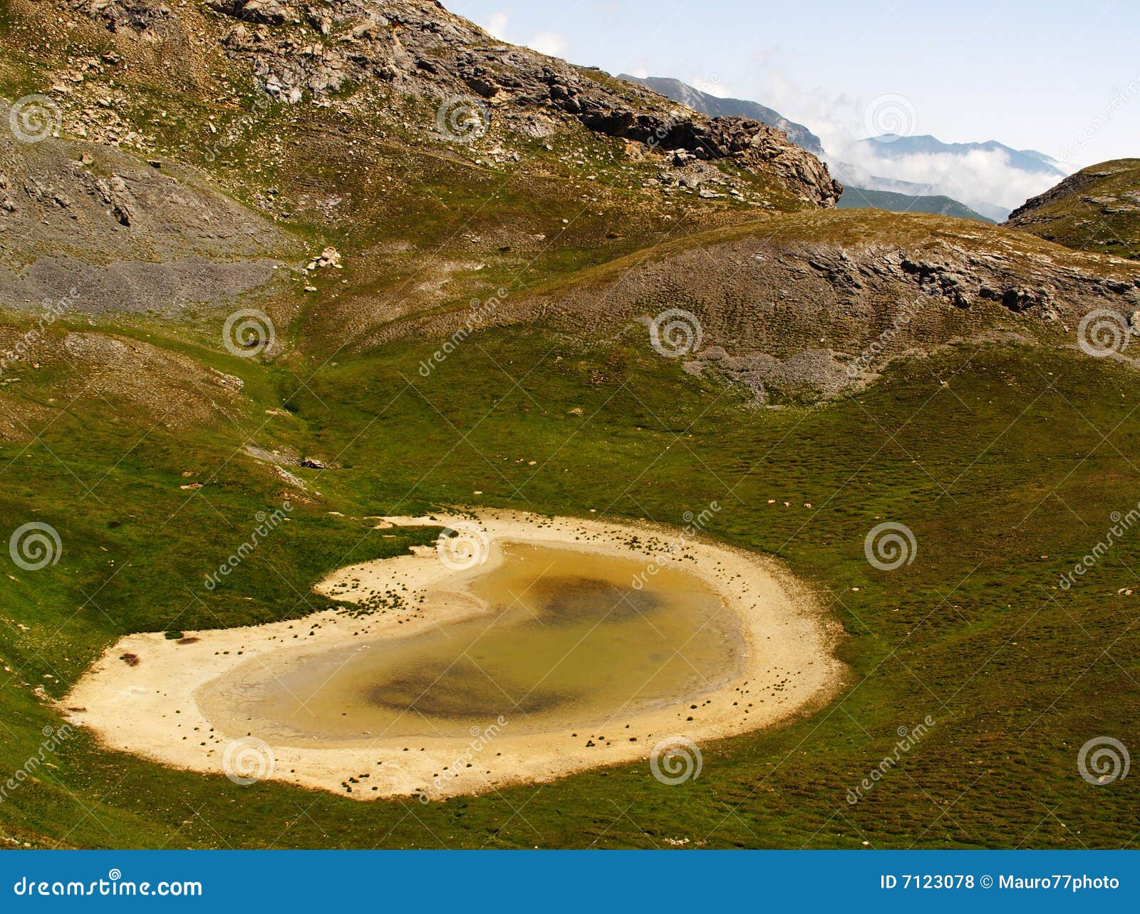 Dry mountain lake stock photo. Image of green, warming - 7123078