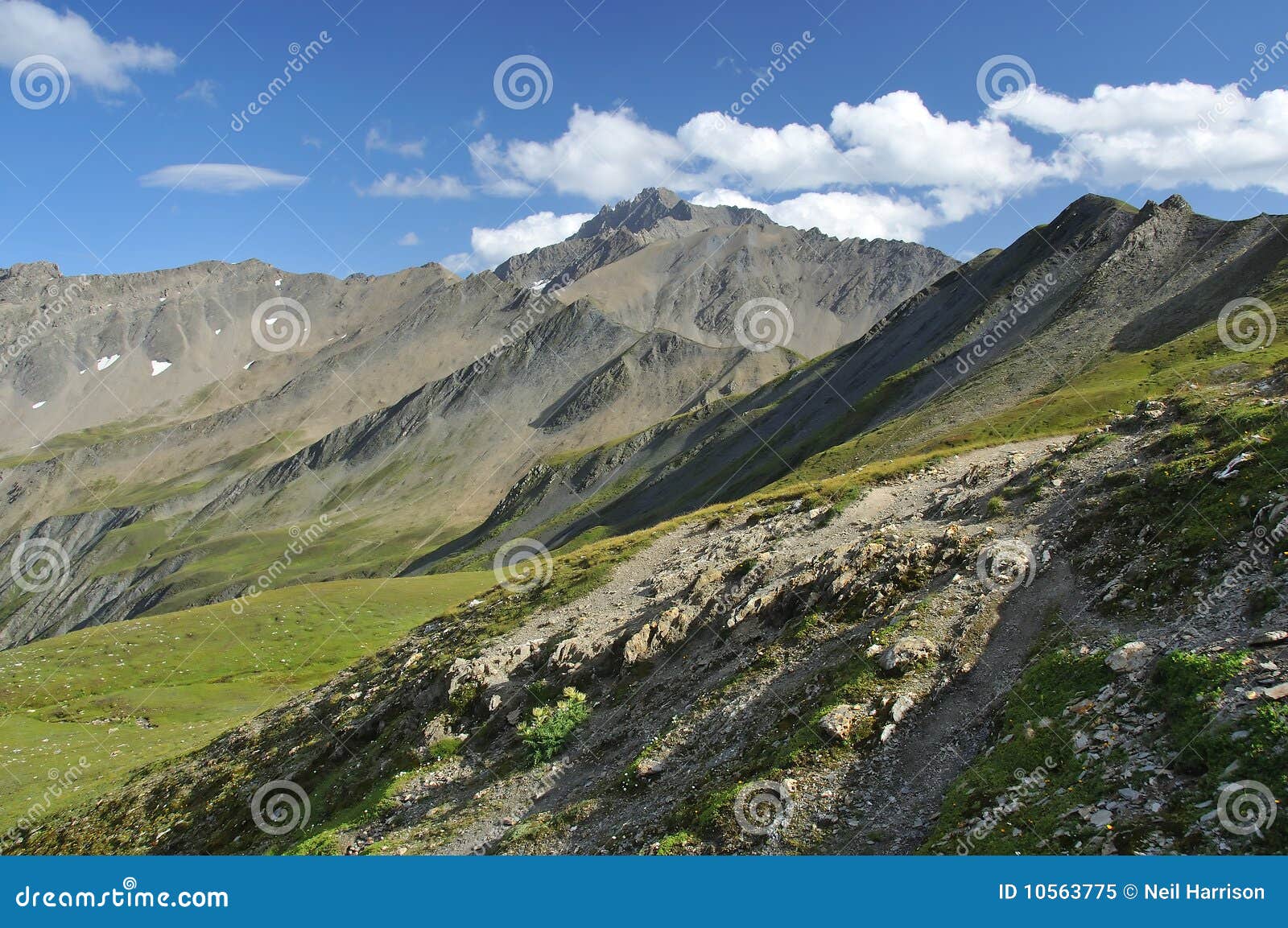Dry mountain peak stock image. Image of snow, hills, path - 10563775