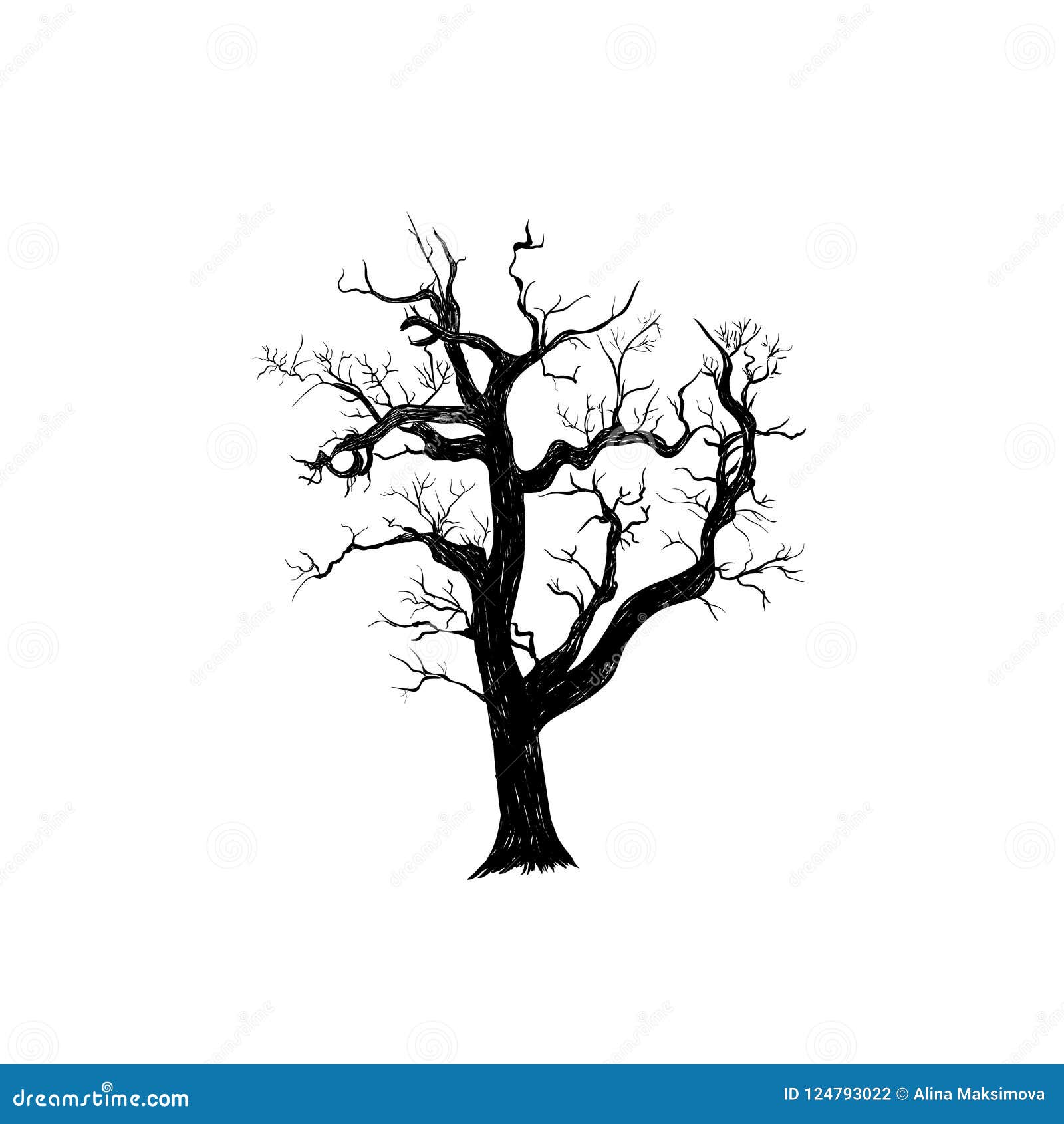 The Dry Old Tree is Terrible. Stock Vector - Illustration of branch ...