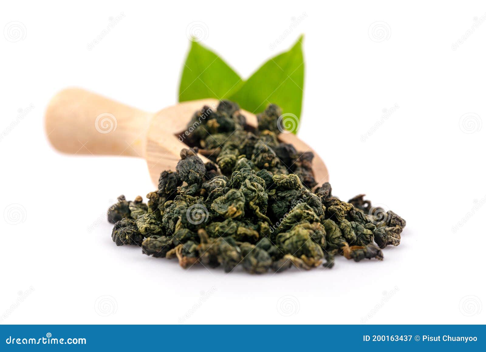 Dry Oolong Tea an Isolated on White Background Stock Image - Image of ...