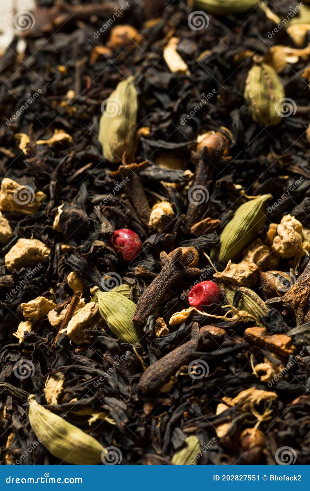 Dry Organic Chai Black Tea stock image. Image of spiced - 202827551