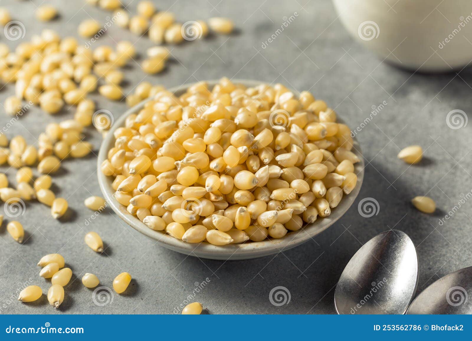 Dry Organic White Popcorn Kernels Stock Photo - Image of ingredient ...