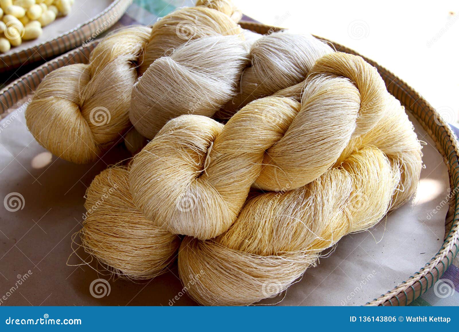 White silk thread. stock photo. Image of farm, colour - 136143806