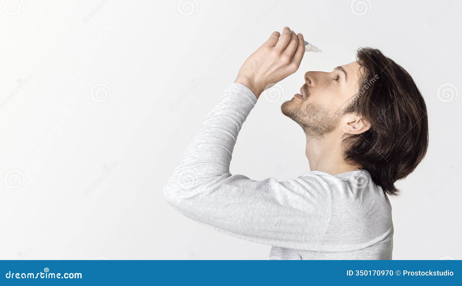Dry in Eyes. Guy Dripping Eye Drops Stock Photo - Image of hurt, relief ...