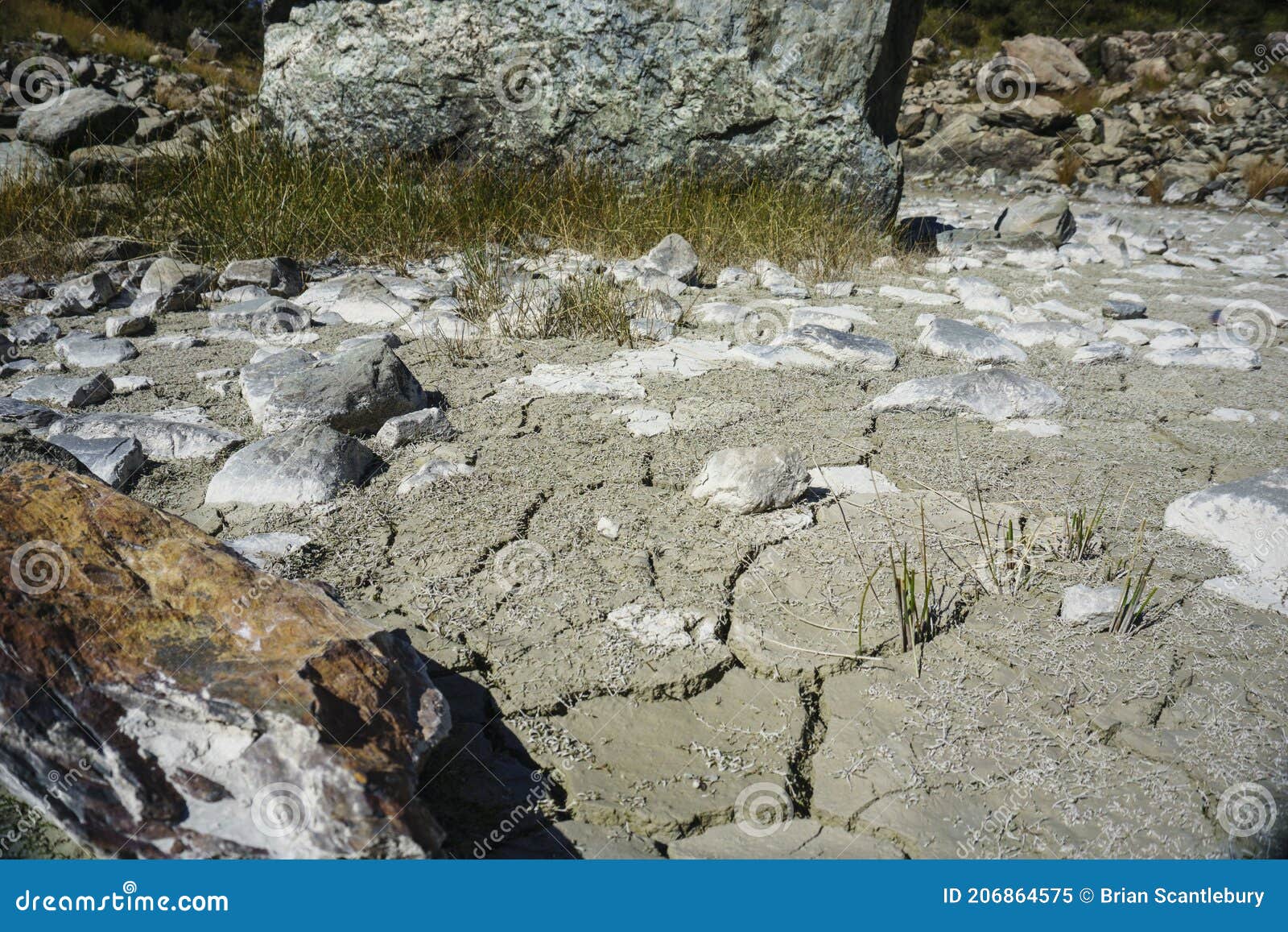 Dry Parched and Cracked in Typical Patterns Land of Riverbed in Drought ...