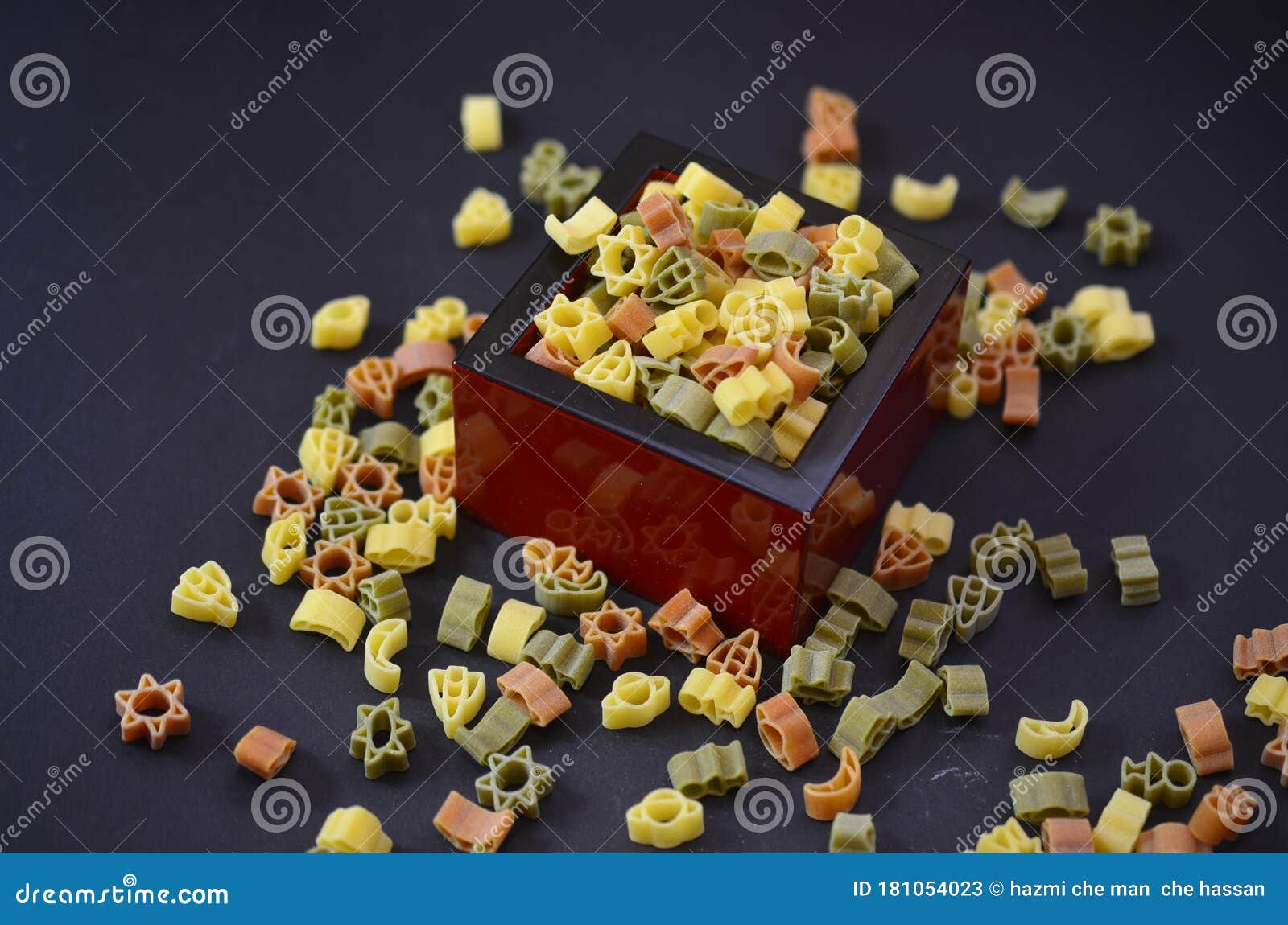 Dry Pasta in a Small Red Box Stock Image - Image of pattern, produce ...