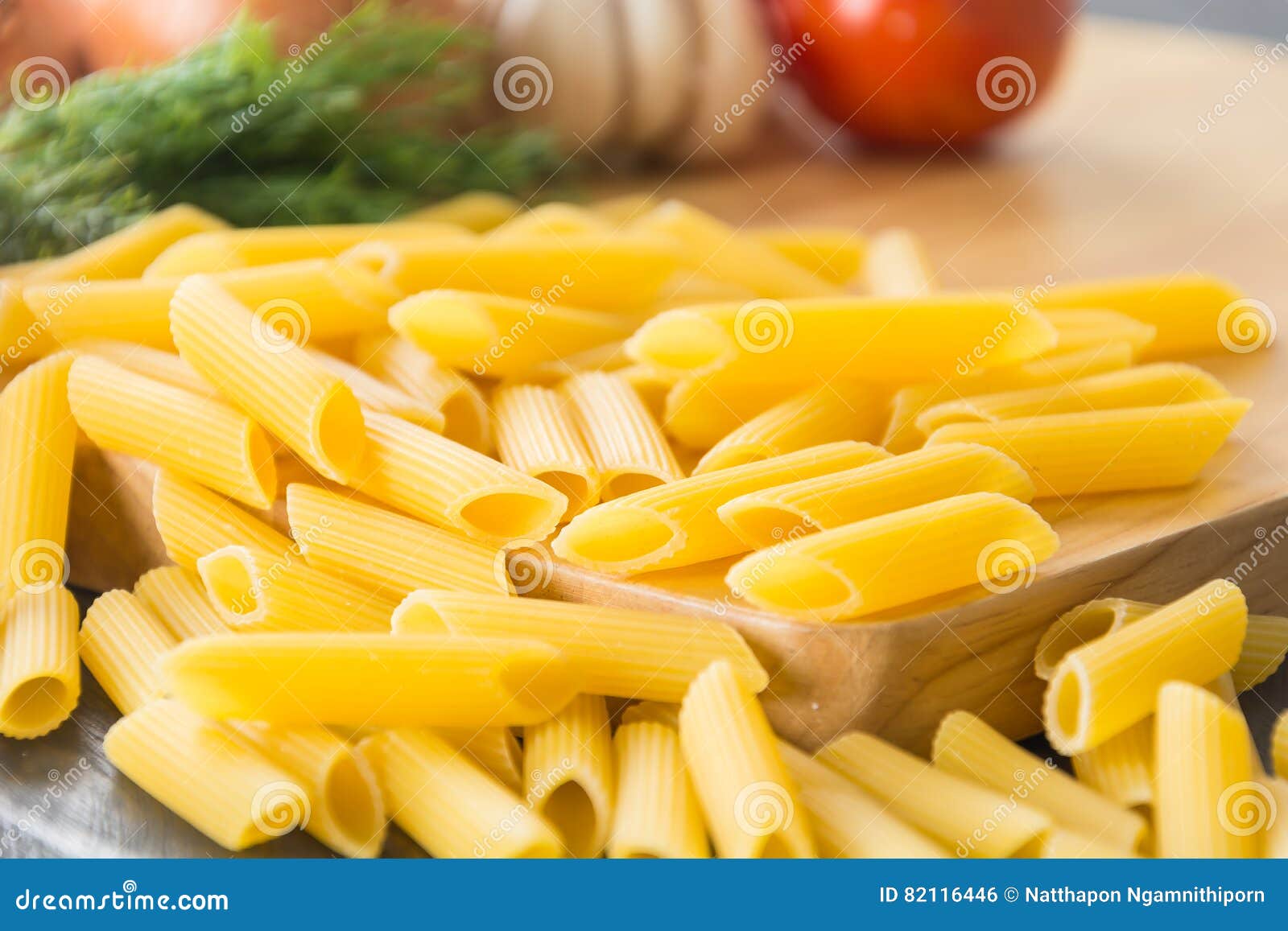 Dry pasta spaghetti stock photo. Image of spices, herb - 82116446