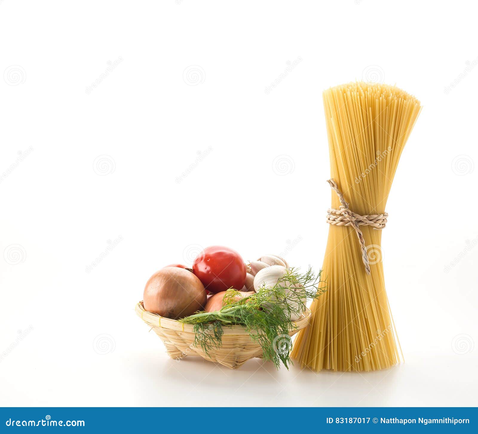 Dry Pasta Spaghetti with Ingredient Stock Image - Image of meal ...