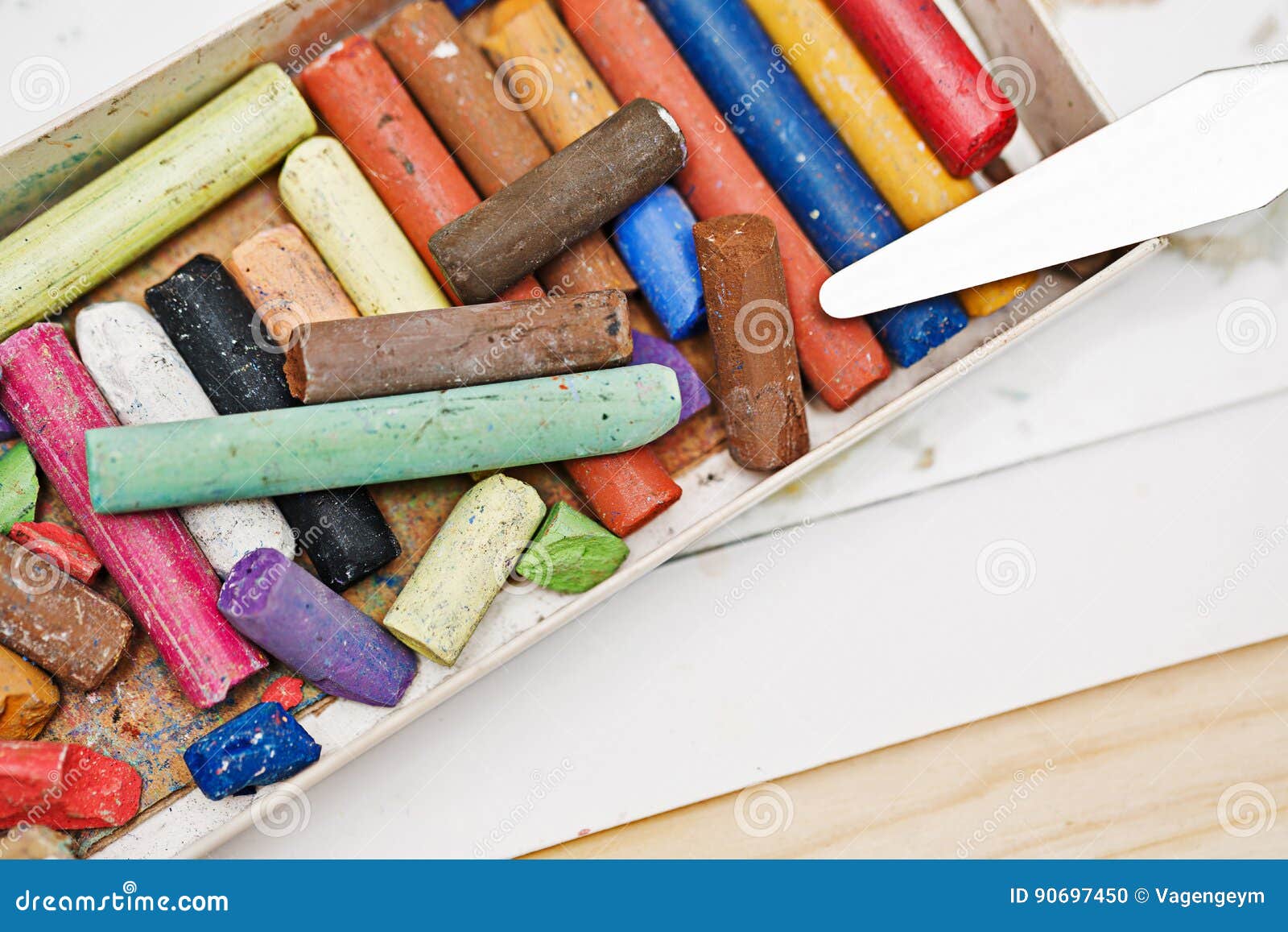 Dry pastel. Crayons. stock photo. Image of backdrop, design - 90697450