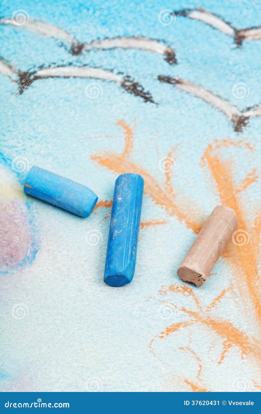 Dry Pastel on Painting of Autumn Scenery Stock Image - Image of soft ...