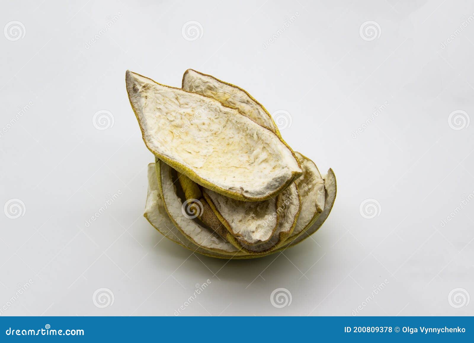 A Dry Peels from the Fruit Pomelo Isolated in the White Background ...